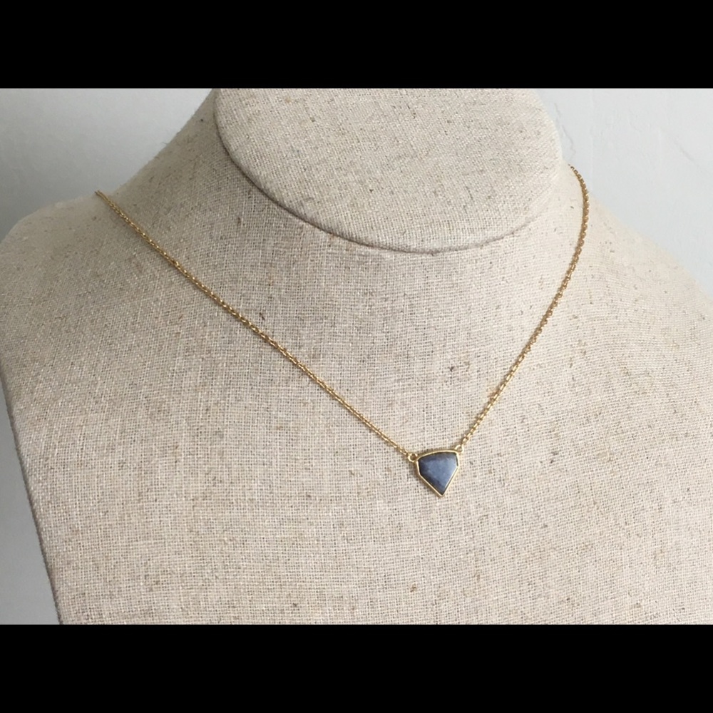 Rare Stella & Dot Delicate Chevron Stone Necklace - Gem